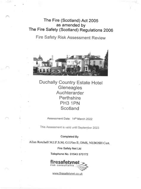 Fire Risk Assessment Hotel Pdf