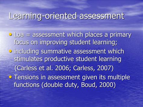 Ppt Learning Oriented Assessment And The Development Of Student