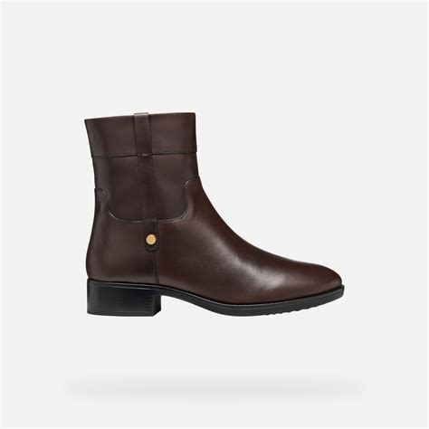 Geox® Felicity Woman Dark Brown Low Heel Ankle Boots Geox