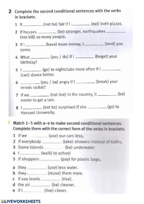 Second Conditio Free Interactive Worksheets 5467761