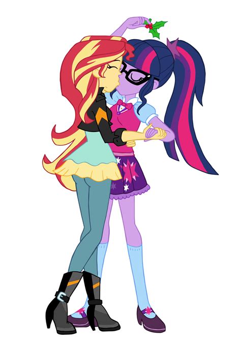 Sunset Shimmer And Twilight Sparkle Kiss