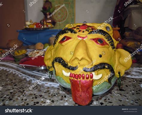 Handmade Symbols Deities Religious Hindu Function Foto De Stock