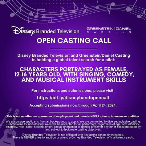 Film 💫 Disney Casting 💫 Repost Disney Branded Television And Greenstein Daniel Casting Are