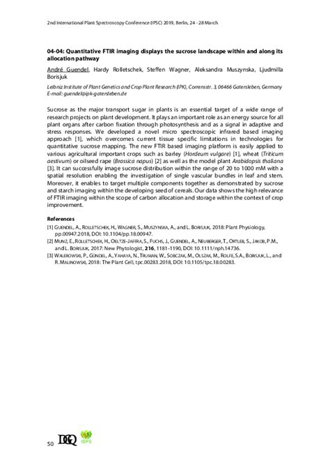 Pdf Quantitative Ftir Imaging Displays The Sucrose Landscape Within