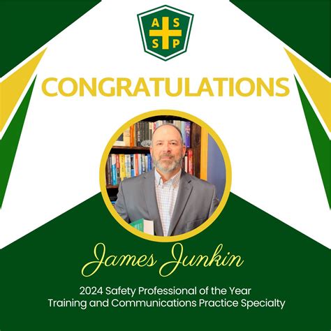 James Junkin Ms Csp Msp Sms Asp Csho Congratulations Well Deserved Chris England