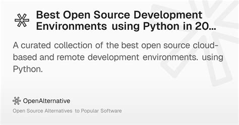 Best Open Source Development Environments Using Python In 2026