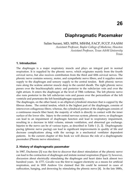 Pdf Diaphragmatic Pacemaker