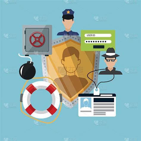 安全卡通插图，矢量设计