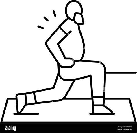 Exercise Elderly Leisure Line Icon Vector Illustration Stock Vector Image And Art Alamy