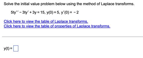 Solved Solve The Initial Value Problem Below Using The