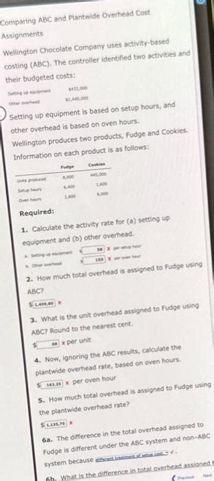 Comparing Abc And Plantwide Overhead Cost Assignments