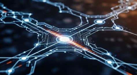 Cybersecurity Abstract Network Connections And Data Flow For Digital