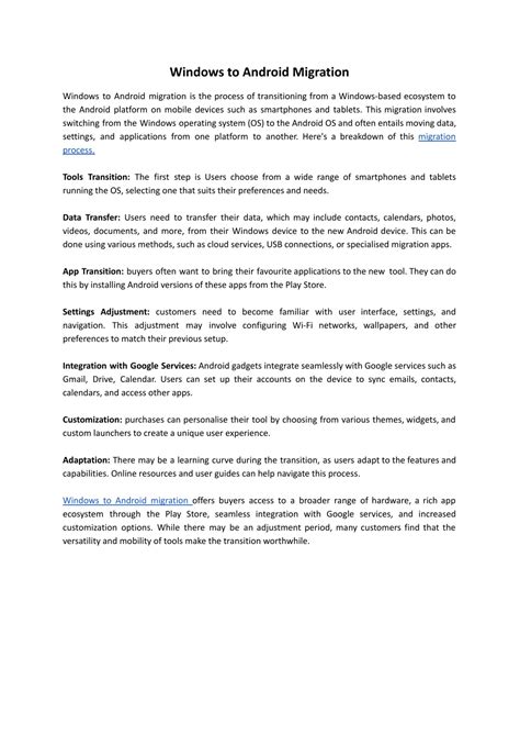 Ppt Windows To Android Migration Powerpoint Presentation Free Download Id12565770