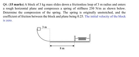 solved q6 15 marks a block of 3 kg mass slides down a frictionless