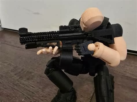 Dummy 13 Assault Rifle Working Attachments Free 3d Print Model