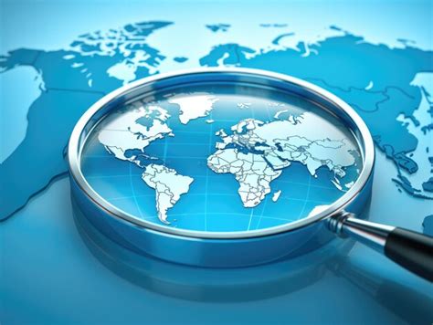 Premium Photo A Magnifying Glass And A Map Of The World The World