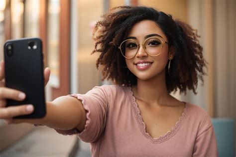 Premium Ai Image Full Shot Woman Taking Selfie