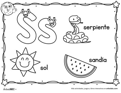 Letra S Para Colorear Árbol Abc Letra S Para Imprimir Actividades