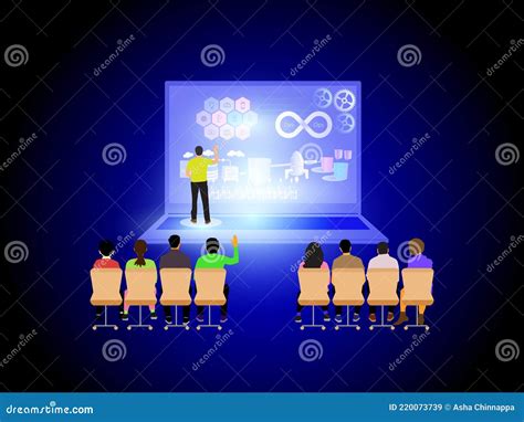 Concept Of Virtual Online Classes Cartoon Vector 220073739
