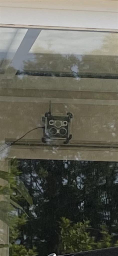 What Is This Camera Looking Thing Pointed At Our Garden Around 10 Attached To A Wire