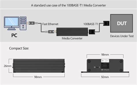 100base Ethernet Media Converter Device Automotive Grade 2 Wire Ethernet Broadr