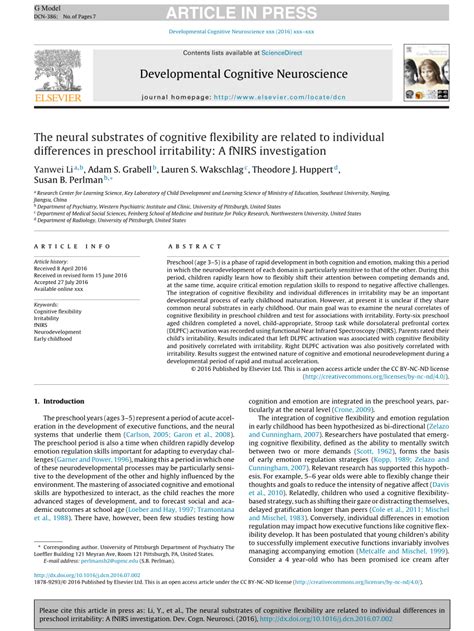 Pdf The Neural Substrates Of Cognitive Flexibility Are Related To