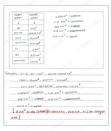 Solved Standard Scientific Notation To Standard Notation 125 107 1