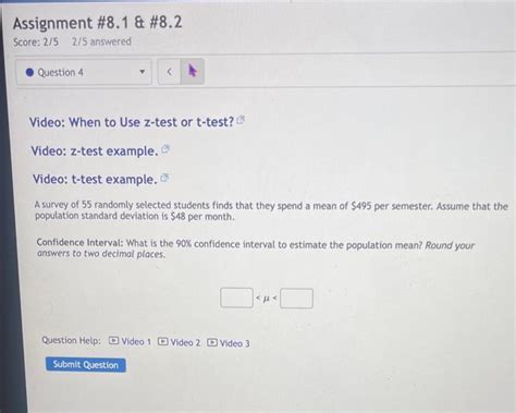 Solved Video When To Use Z Test Or T Test Video Z Test