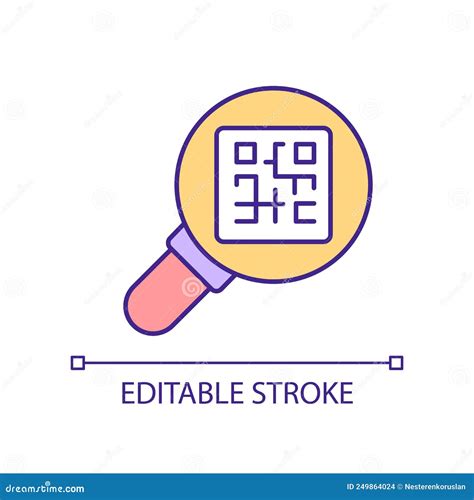 QR Code Scanning RGB Color Icon Stock Vector Illustration Of Cartoon Scanner 249864024