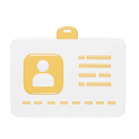 Id Card Icon 3d Render 37297163 Png