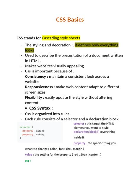 Css Basics Pdf