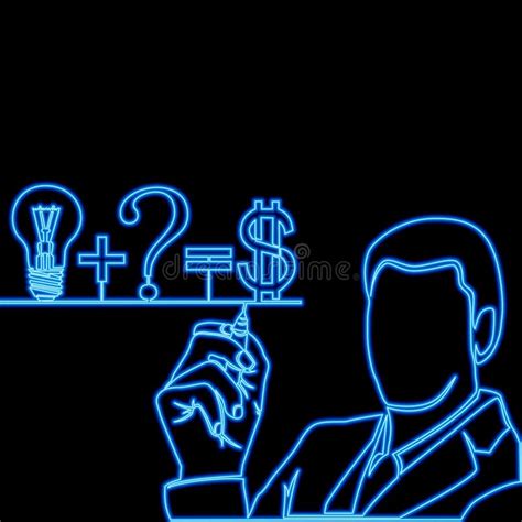 Businessman Solving Equation Light Bulb Plus Question Mark Equals