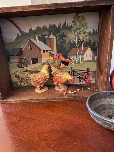 Assemblage Art Found Object Art Chicken Art Folk Art Vintage Wooden