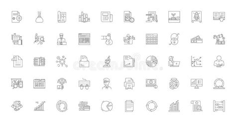 Analytics Ideas Linear Icons Line Signs Set Vector Collection Stock