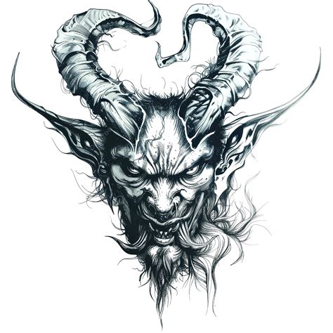 Demonio Con Ilustraciones De Cuerno Png Dibujos Demonio Arte Horror