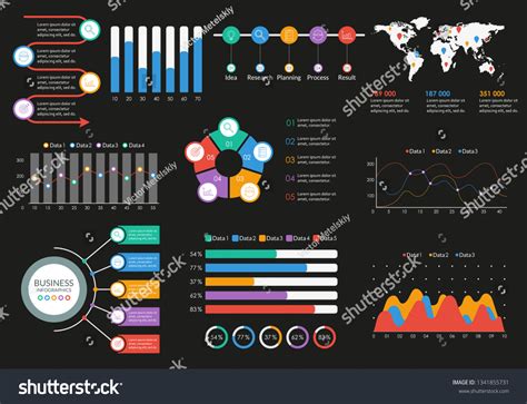 Infographic Elements Set Infographics Dashboard Template Stock Vector