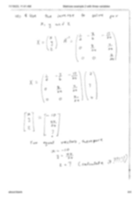 Solution Matrices Example 2 With Three Variables Studypool