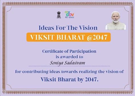 Soniya Sadasivam On Linkedin Viksitbharat Narendramodi