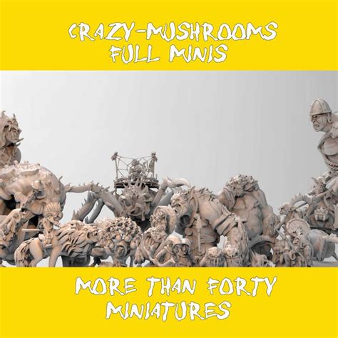 3d Printable Crazy Mushrooms Full Minis By Agostini