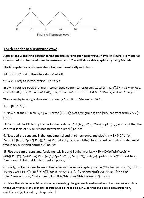solved fourier series of a triangular wave aim to show that the