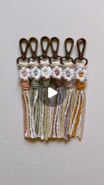 Megan Raleigh On Instagram Macrame Flower Keychains 🌼💛 Macrametutorial Macrametutorials