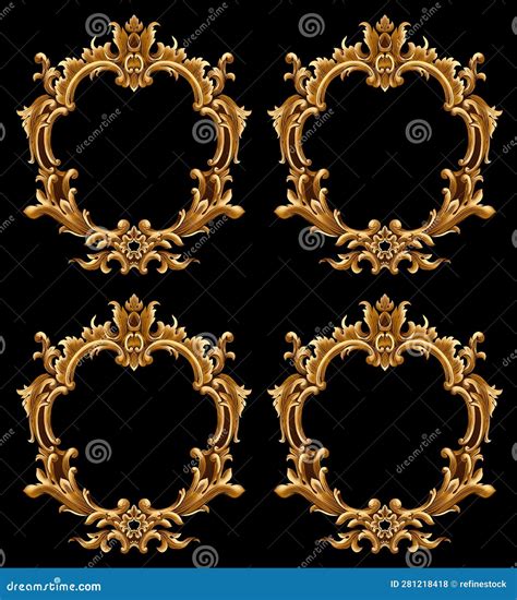 A Barouque Illustration Of A Beautiful Floral Composition Stock