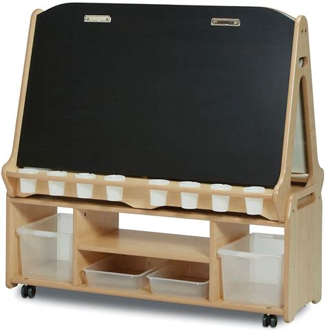 Millhouse Station Chalk Whiteboard Easel With Storage Trolley Just