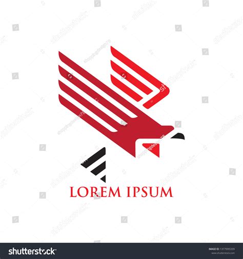 Abstract Flying Red Hawk Logo Stock Vector Royalty Free 1377995339