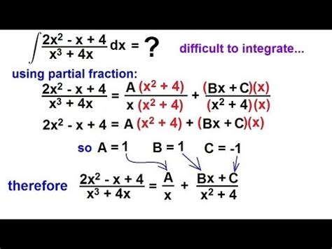 Calculus: Integration - Partial Fractions (5 of 16) Case 3: Distinct Quadratic Factors - YouTube