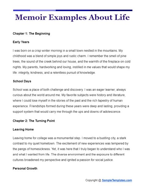 Memoir Worksheets