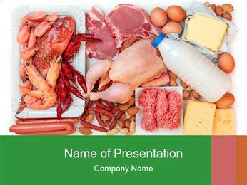 High Protein Foods Isolated On A White Background For Easy Identification PowerPoint Template