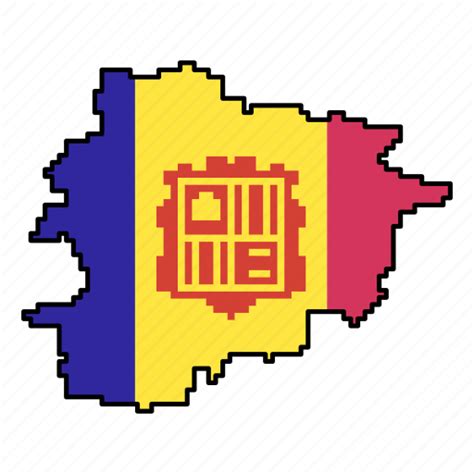 Andorra Map Europe Pyrenees Flag Nation Small Country Icon