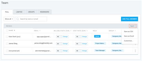 Export User Info Clockify Help