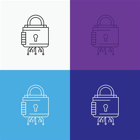 Security Cyber Lock Protection Secure Icon Over Various Background